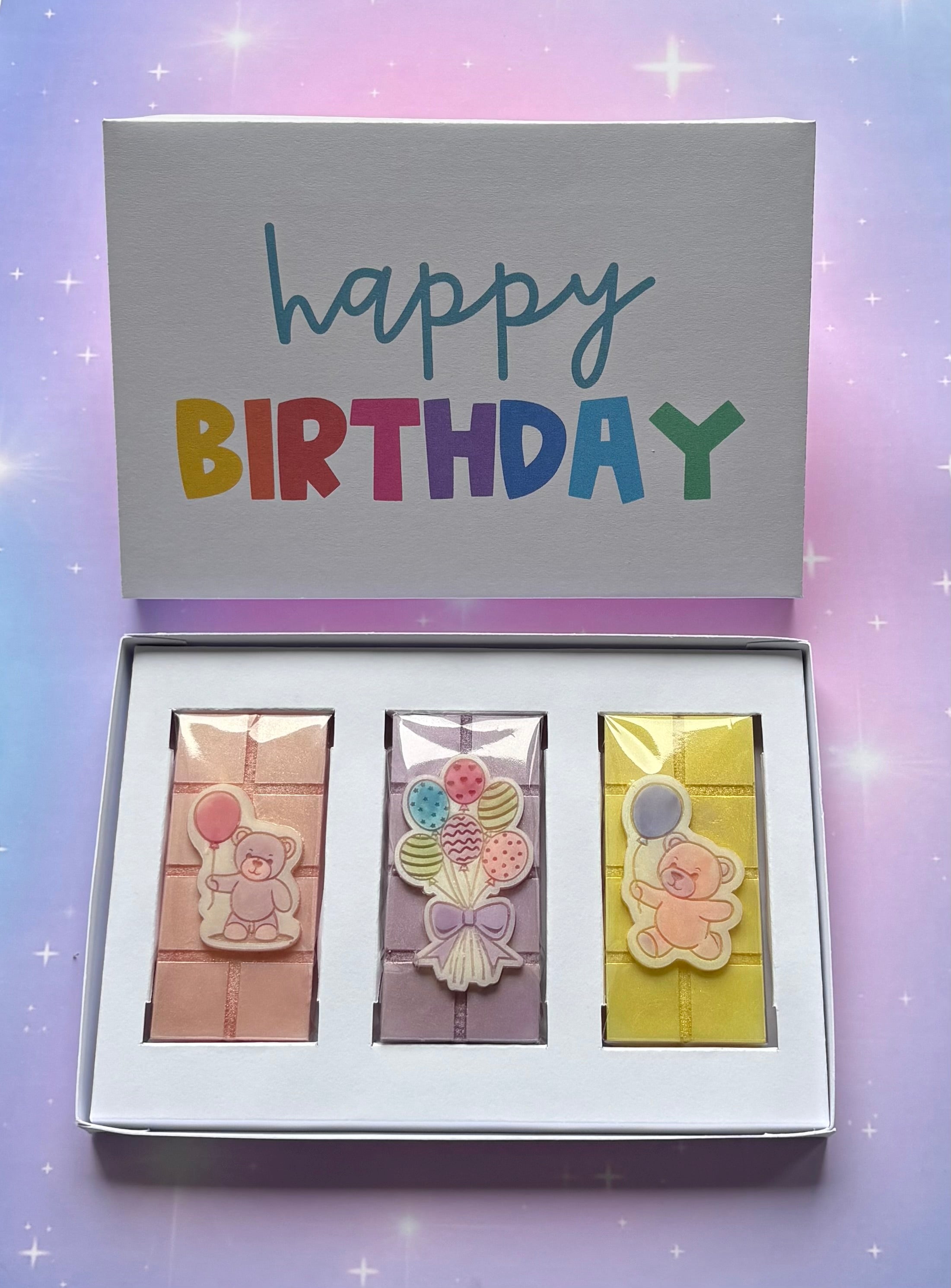Happy Birthday Trio Mini Bar Box – Bali Silicone Moulds